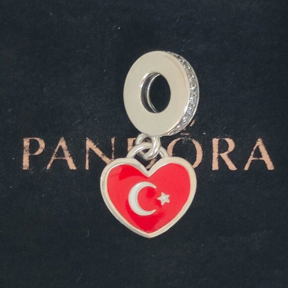Pandora | Jewelry | Pandora Turkey Flag Heart Exclusive Dangle Charm ...